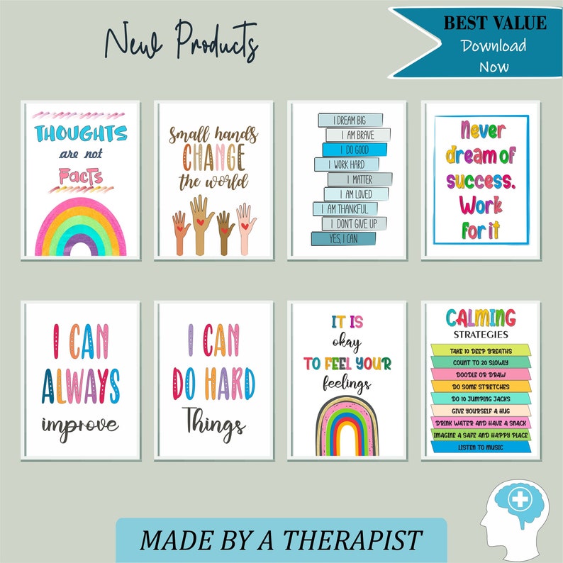 45 Calm Down Corner Calming Corner Posters Rainbow Breathing Self ...