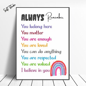 20 Inclusive Wall Art Sign Social Worker Equality Safe Space Inclusion ...