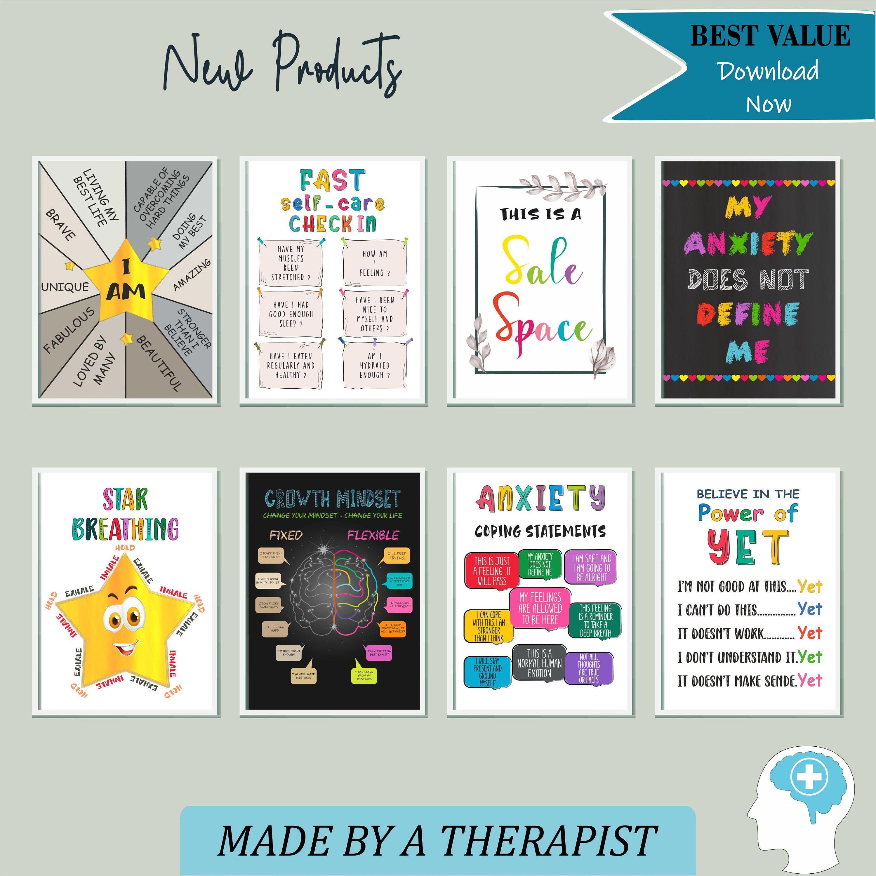 40 Educational Posters Printable Emotions Poster Health Room - Etsy