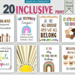 20 Inclusive Wall Art Sign Social Worker Equality Safe Space Inclusion ...