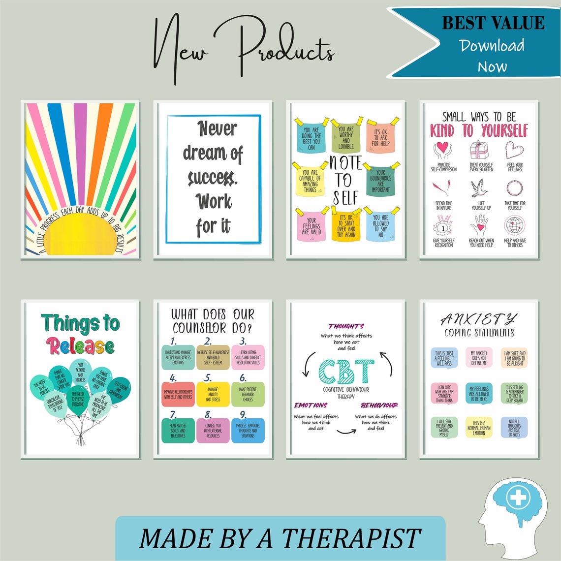 50 School Psychologist Wall Art Social Worker Office Decor Mental ...