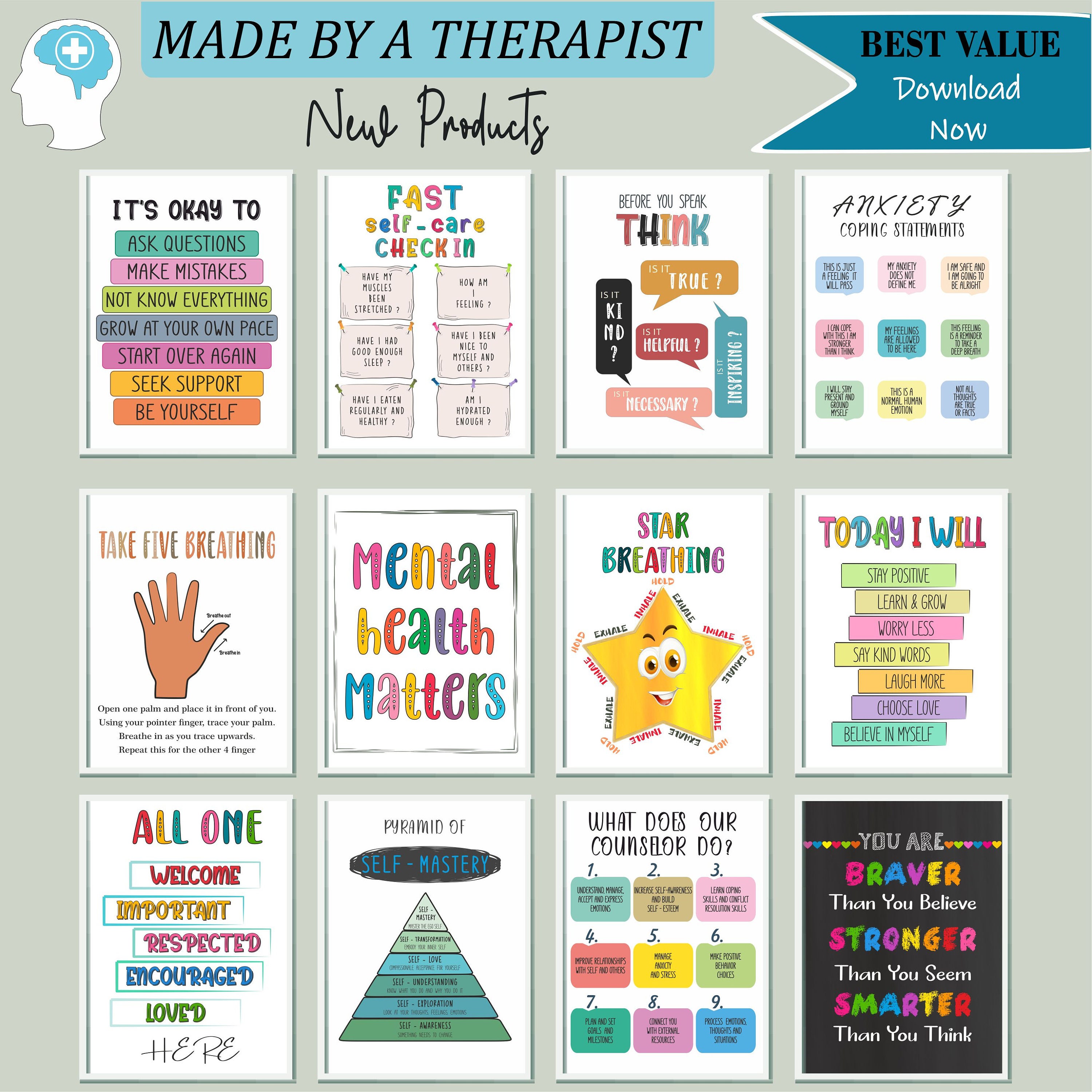 100 Calming Corner Posters School Counselor Posters Calm - Etsy