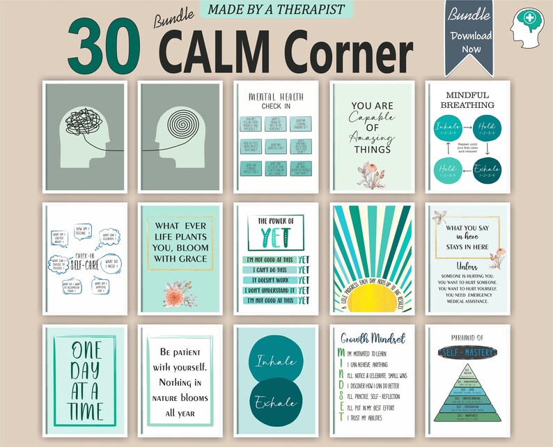30 Calm Down Corner School Psychologist Therapy Office Decor Speech ...