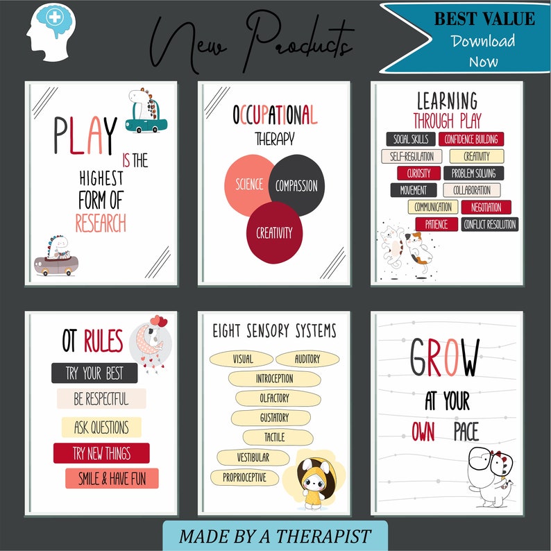 21 Occupational Kids Therapy Bundle Occupational Therapy Poster Office ...