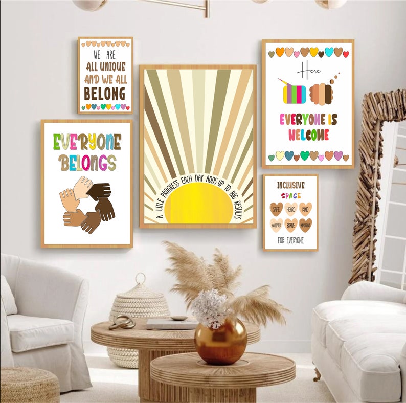 20 Inclusive Wall Art Sign Social Worker Equality Safe Space Inclusion ...