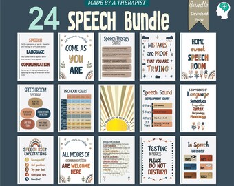 23 Speech Therapy SLP Office Decor Instant Download Speech Pathology ...