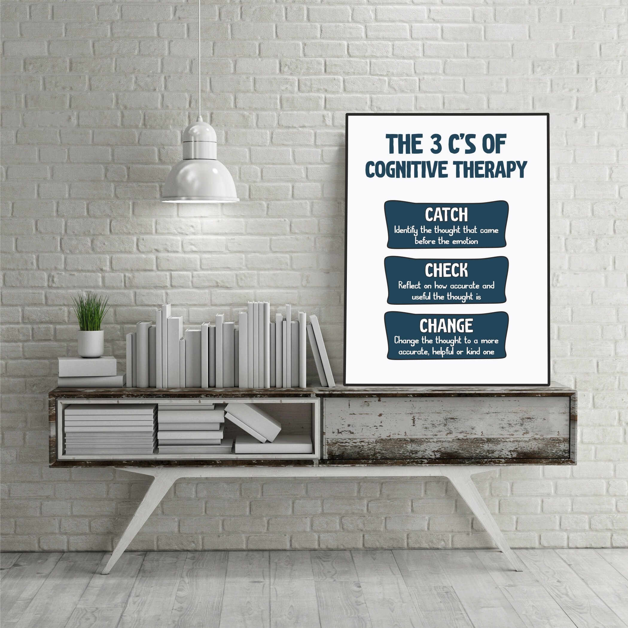 Set of 3 Cognitive Behavioral Therapy CBT Bundle Posters Counseling ...