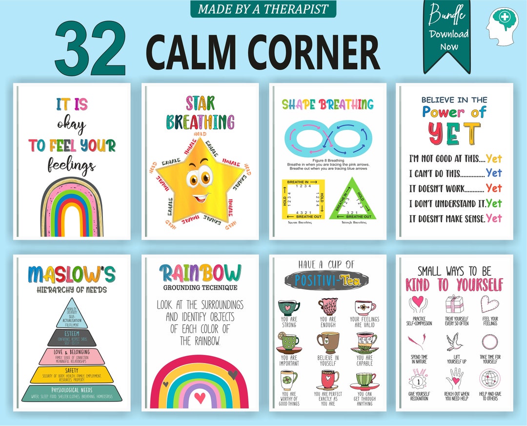 32 Calm Corner Sign Social Studies Classroom Decor CBT DBT School ...
