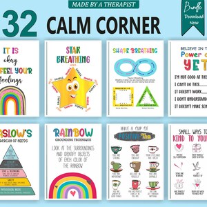 32 Calm Corner Sign Social Studies Classroom Decor CBT DBT School ...