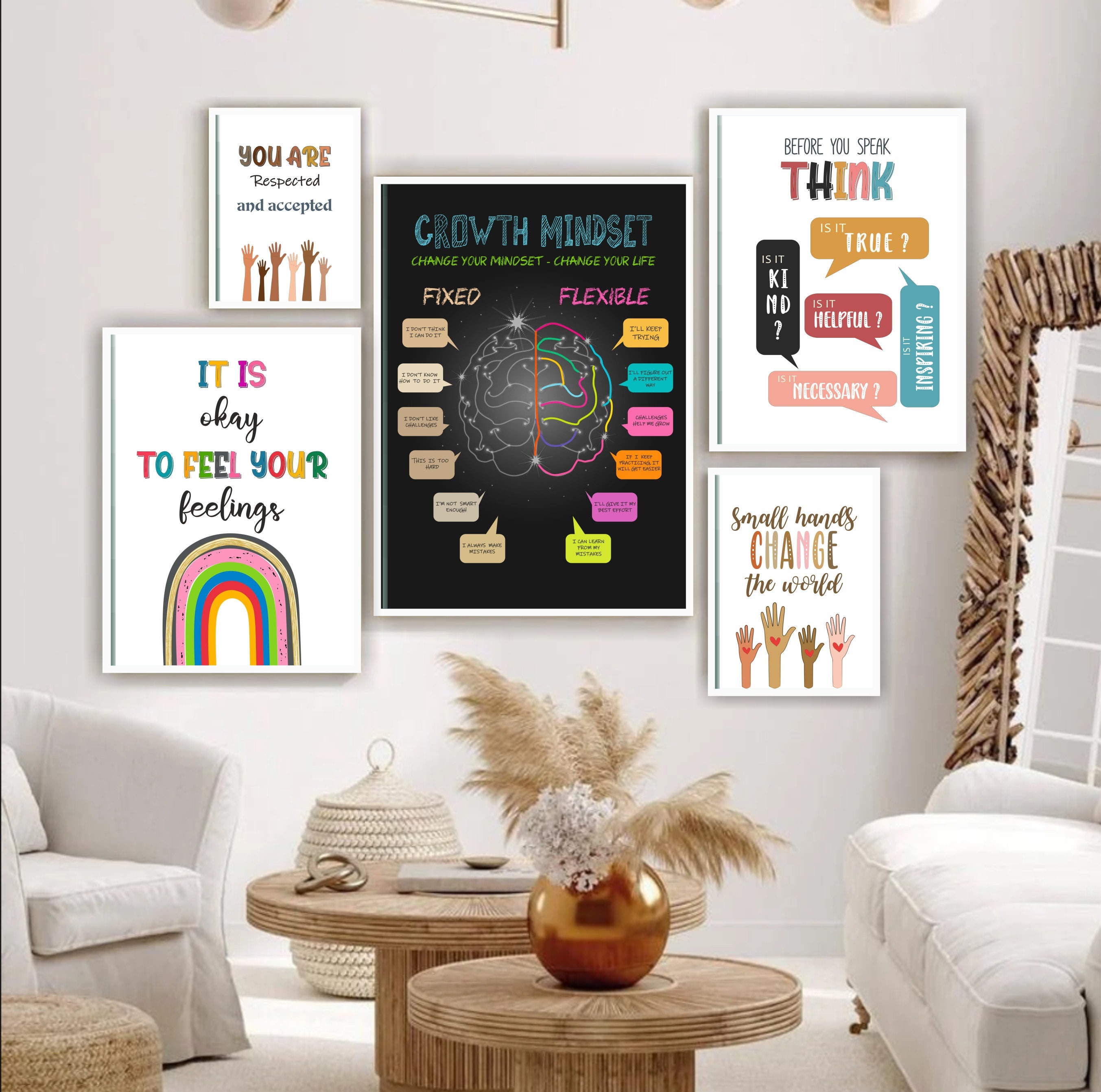 32 Middle School Classroom Decor Feelings Chart Mental Health Prints ...