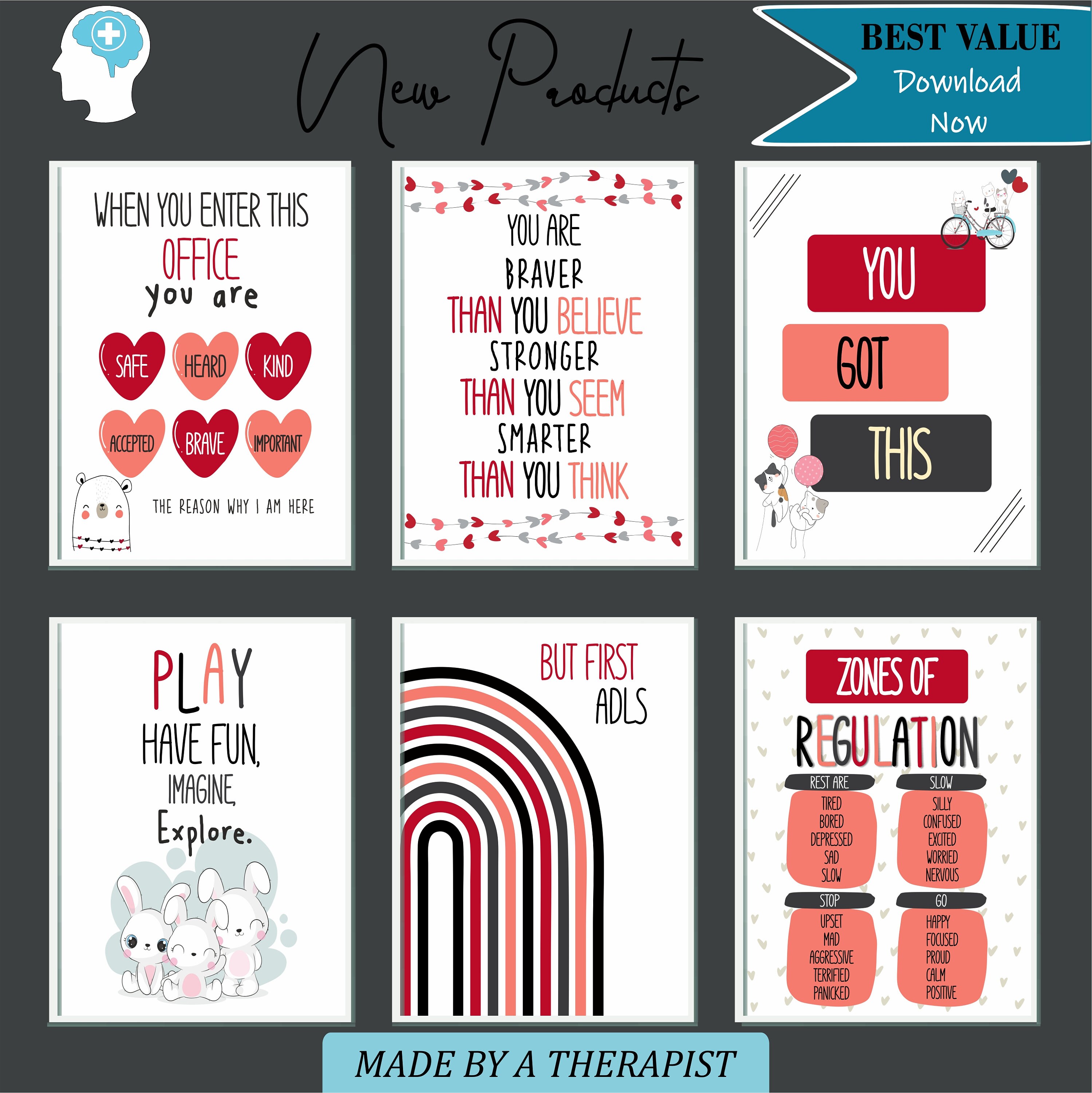 21 Occupational Kids Therapy Bundle Occupational Therapy Poster Office ...