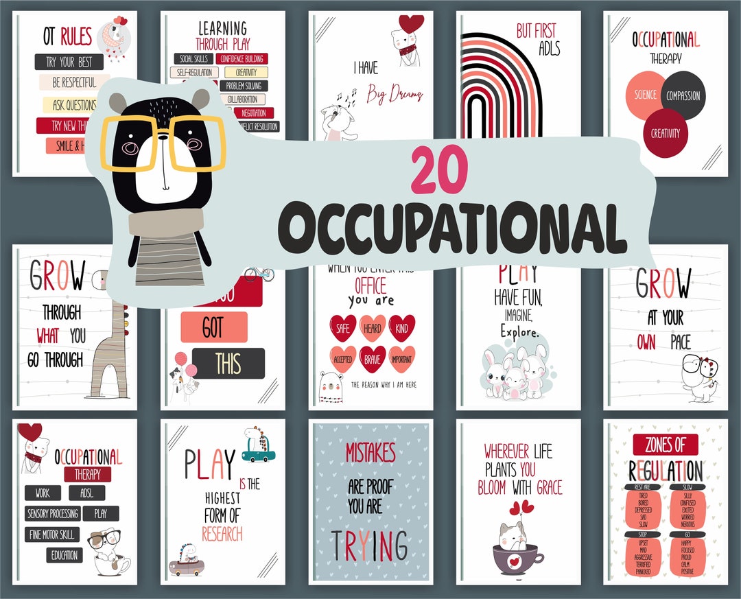 21 Occupational Therapy Bundle OT Office Poster Kids Occupational ...