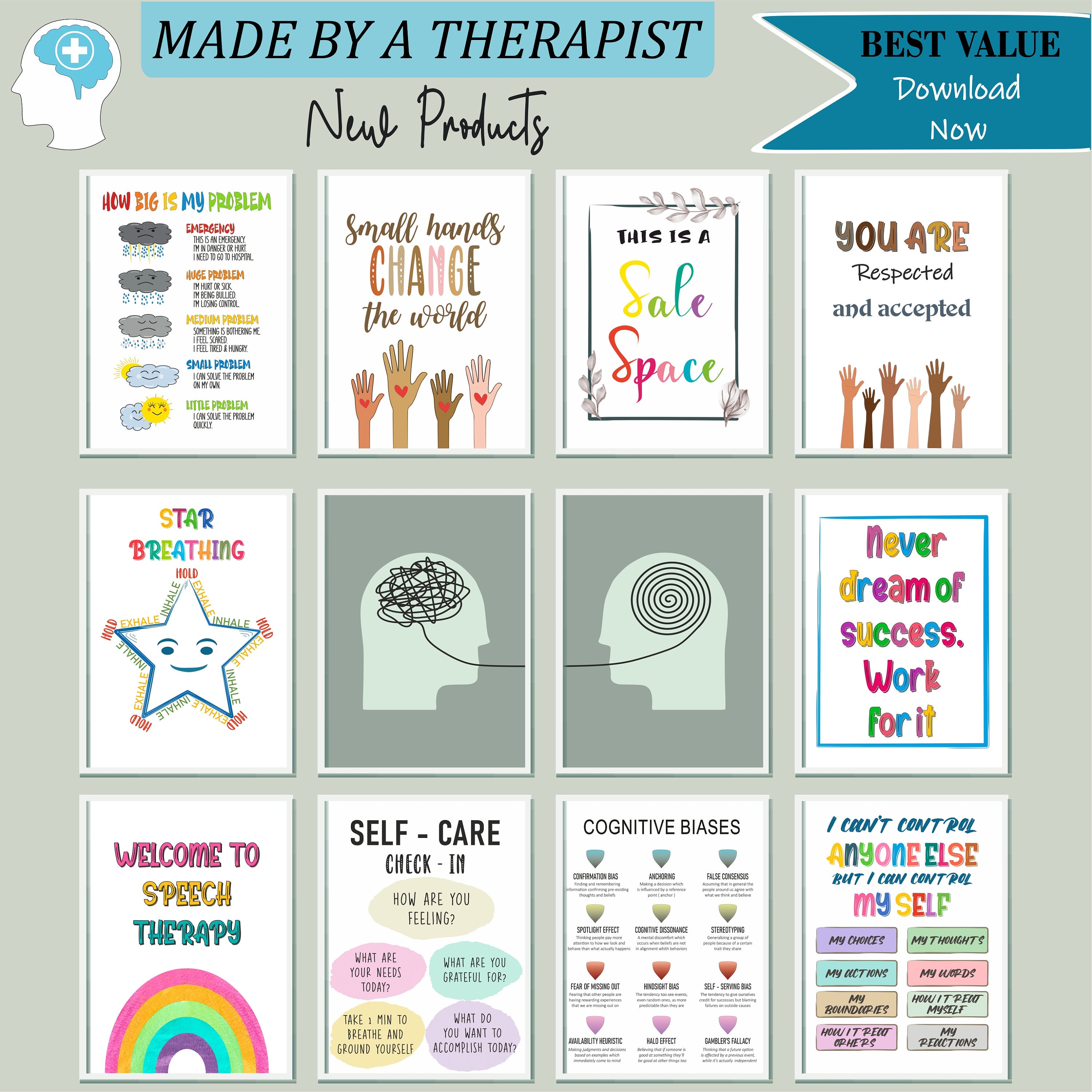 100 Calming Corner Posters School Counselor Posters Calm Corner ...