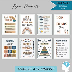 30 Mental Health Prints, Emotion Posters Feelings Chart Science ...