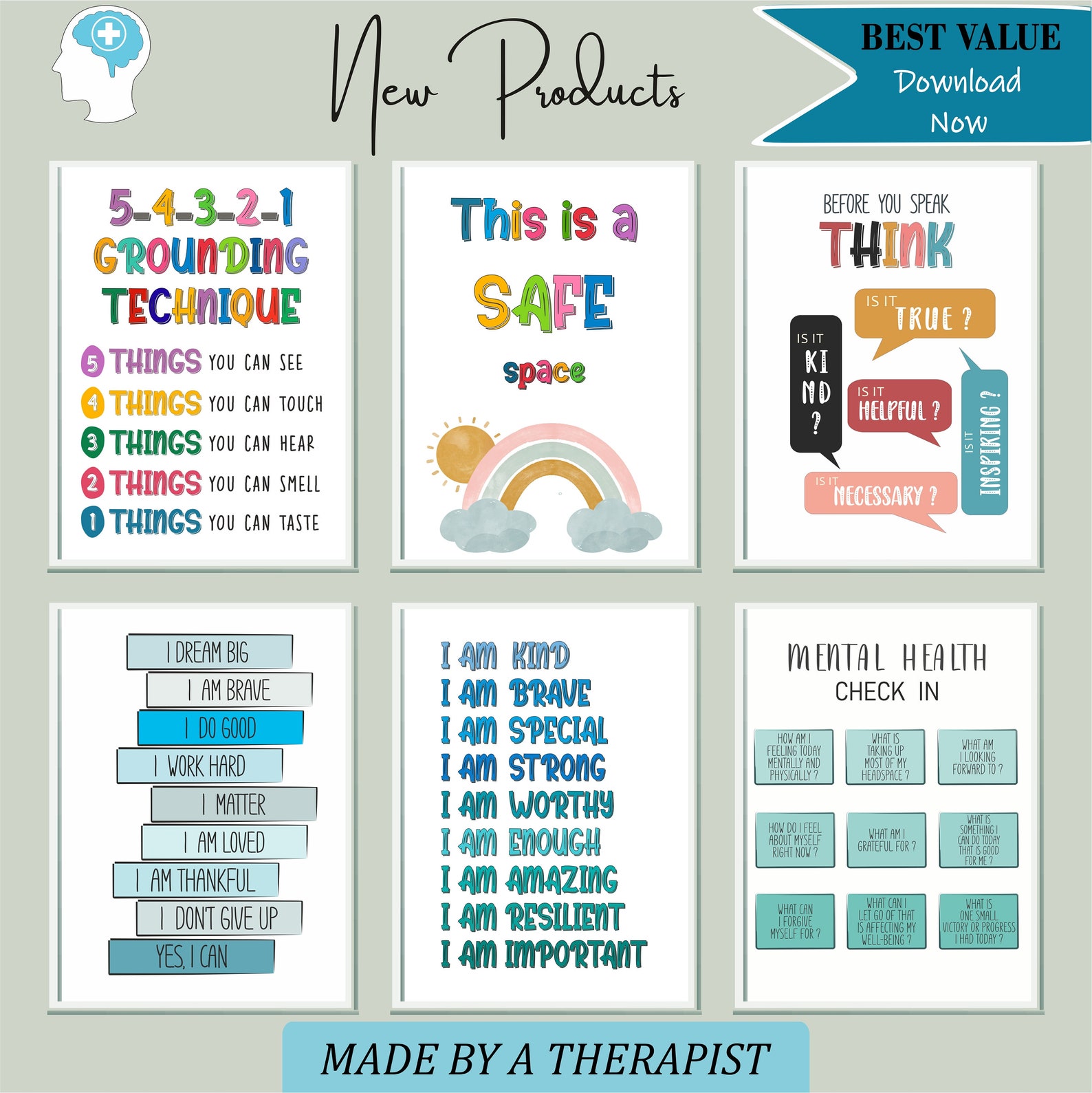35 Mental Health Poster Calming Corner Posters School Counselor Posters ...