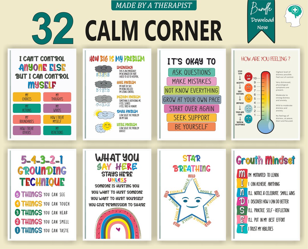 32 Middle School Classroom Decor Feelings Chart Mental Health Prints ...