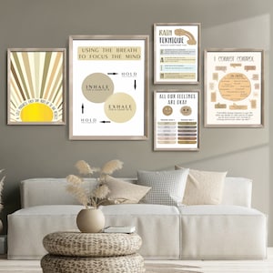 40 Boho Mental Health Posters Bulletin Board Kit Counseling Door Gifts ...