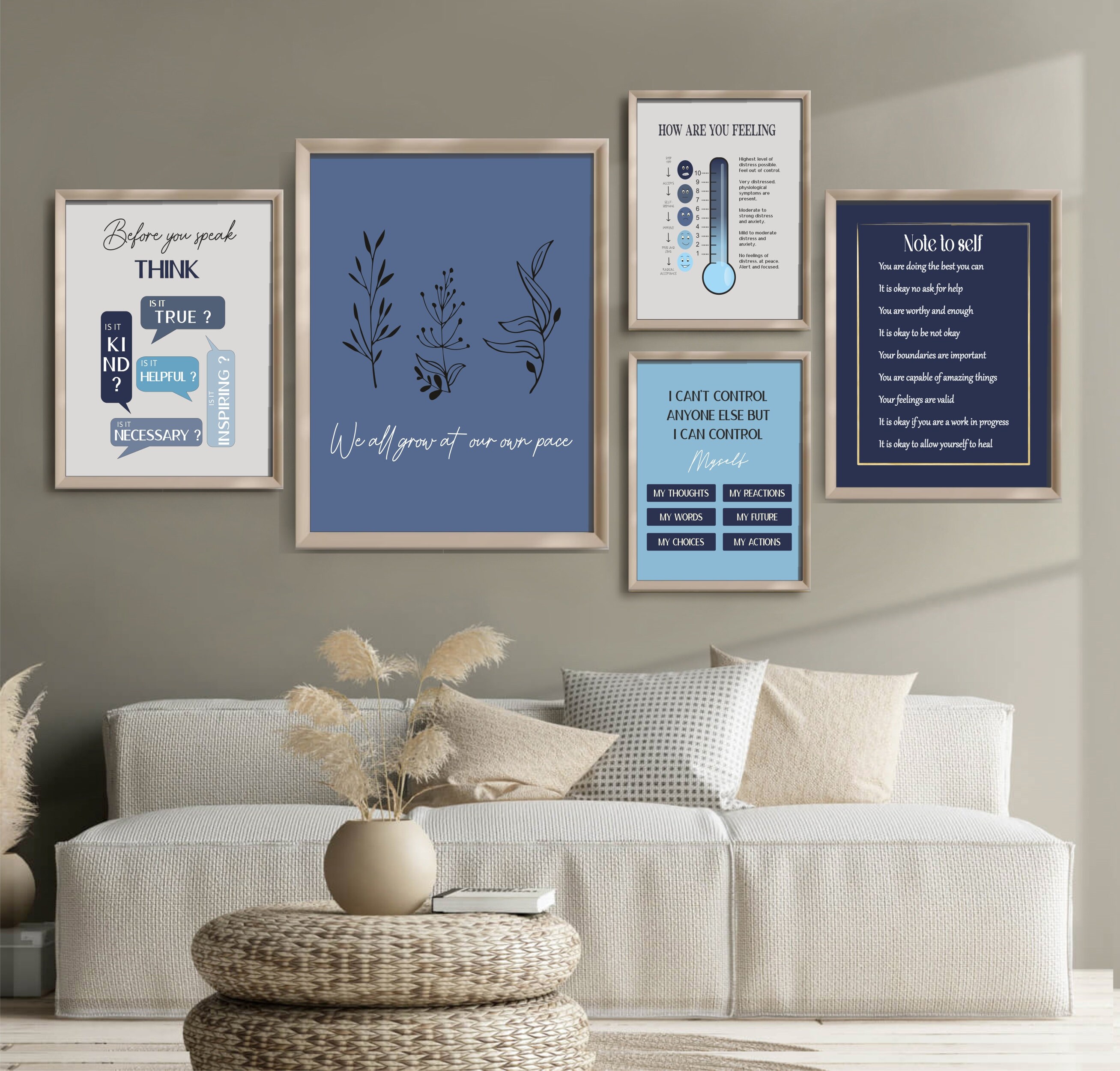 20 Mental Health Poster Calm Down Calming Corner Bulletin Board Kit ...