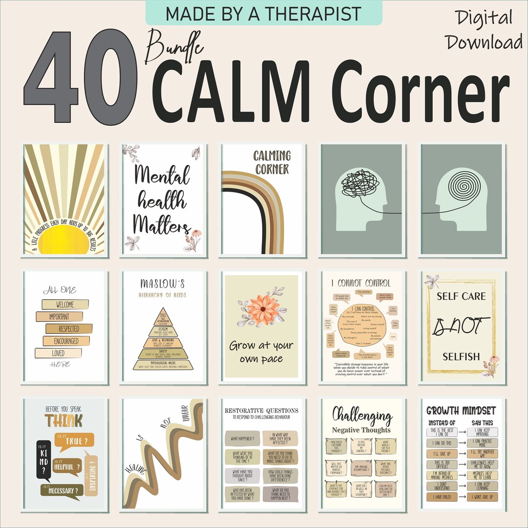 40 Boho Mental Health Posters Bulletin Counseling Door Gifts - Etsy