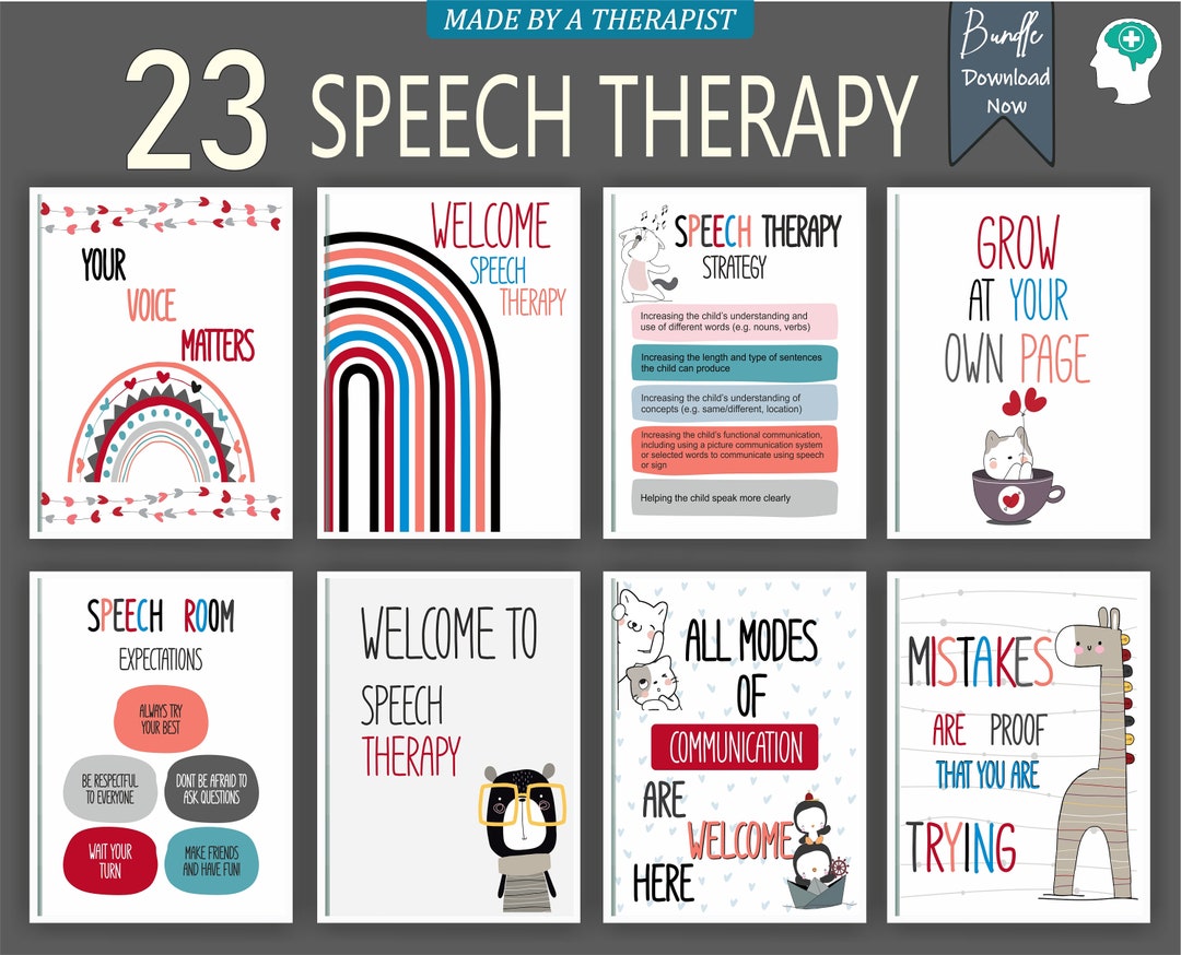 23 Speech Therapy SLP Office Decor Instant Download Speech Pathology ...