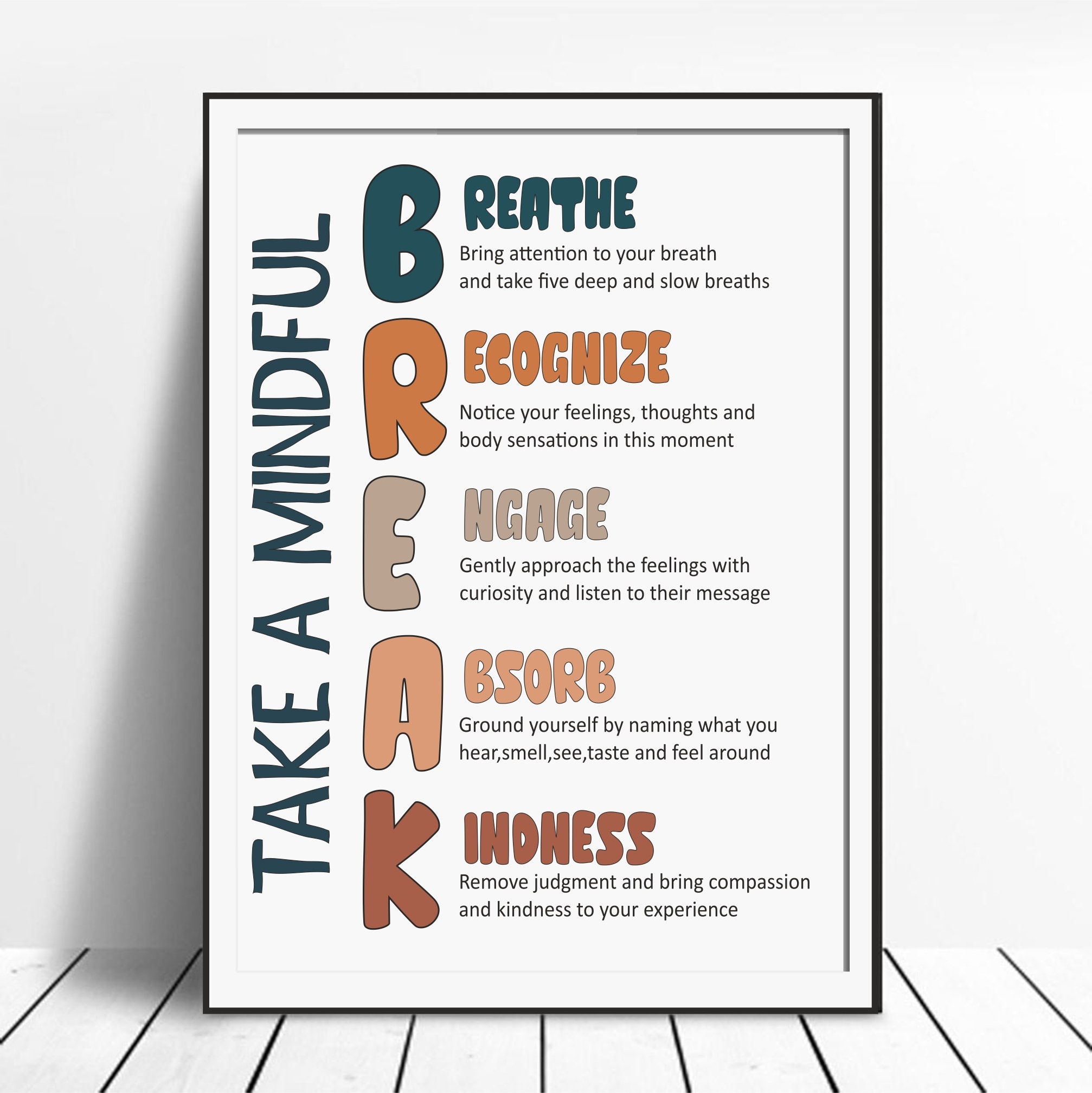 Mindfulness Break Wall Art Printables Counselor Self Care - Etsy