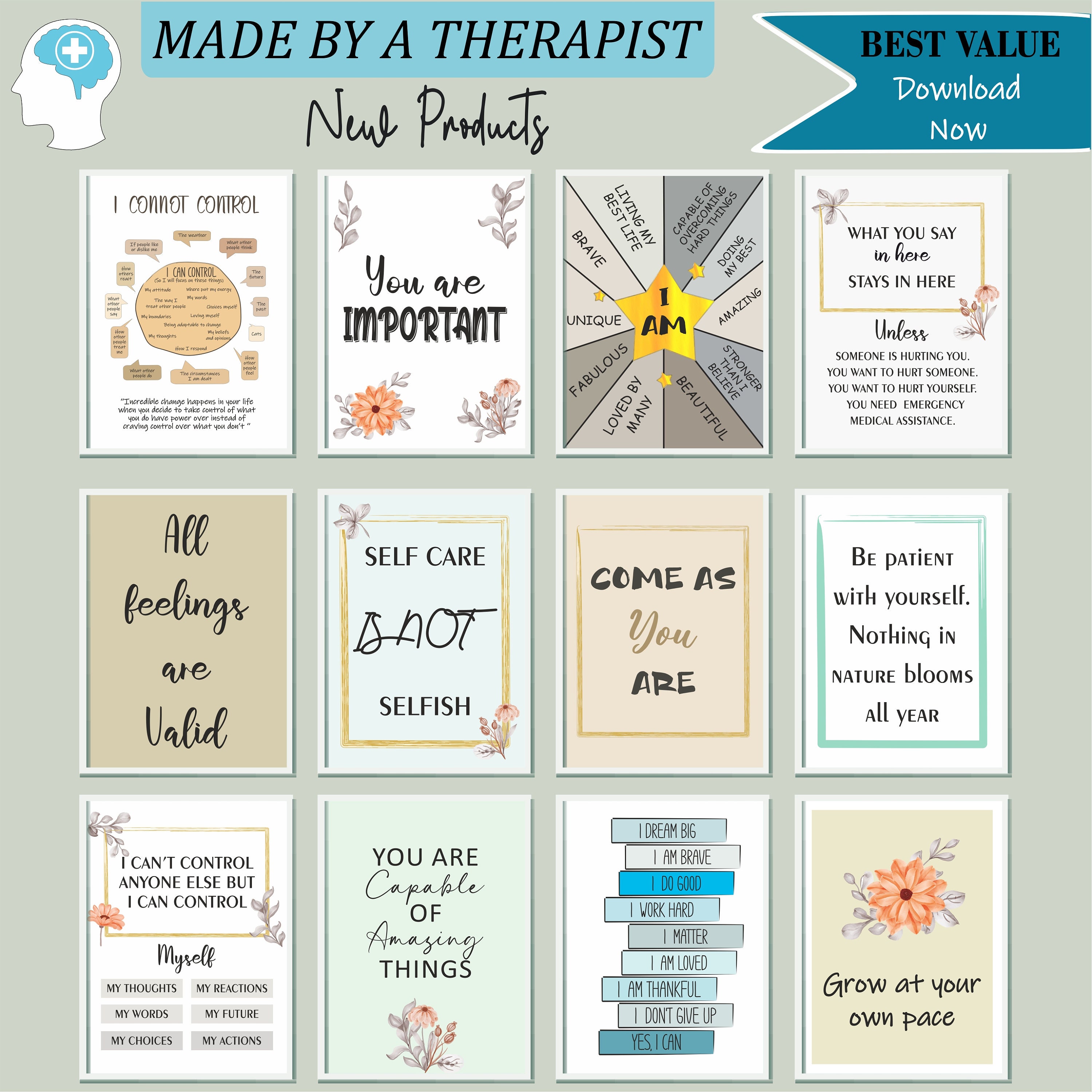 100 Calm Down Corner Mental Health Psych Gifts Set Door Bundle - Etsy