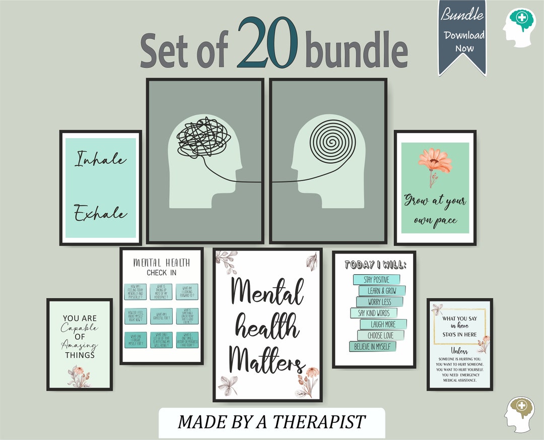 20 Counseling Bundle Mental Health CBT Psychology Sign School Counselor ...
