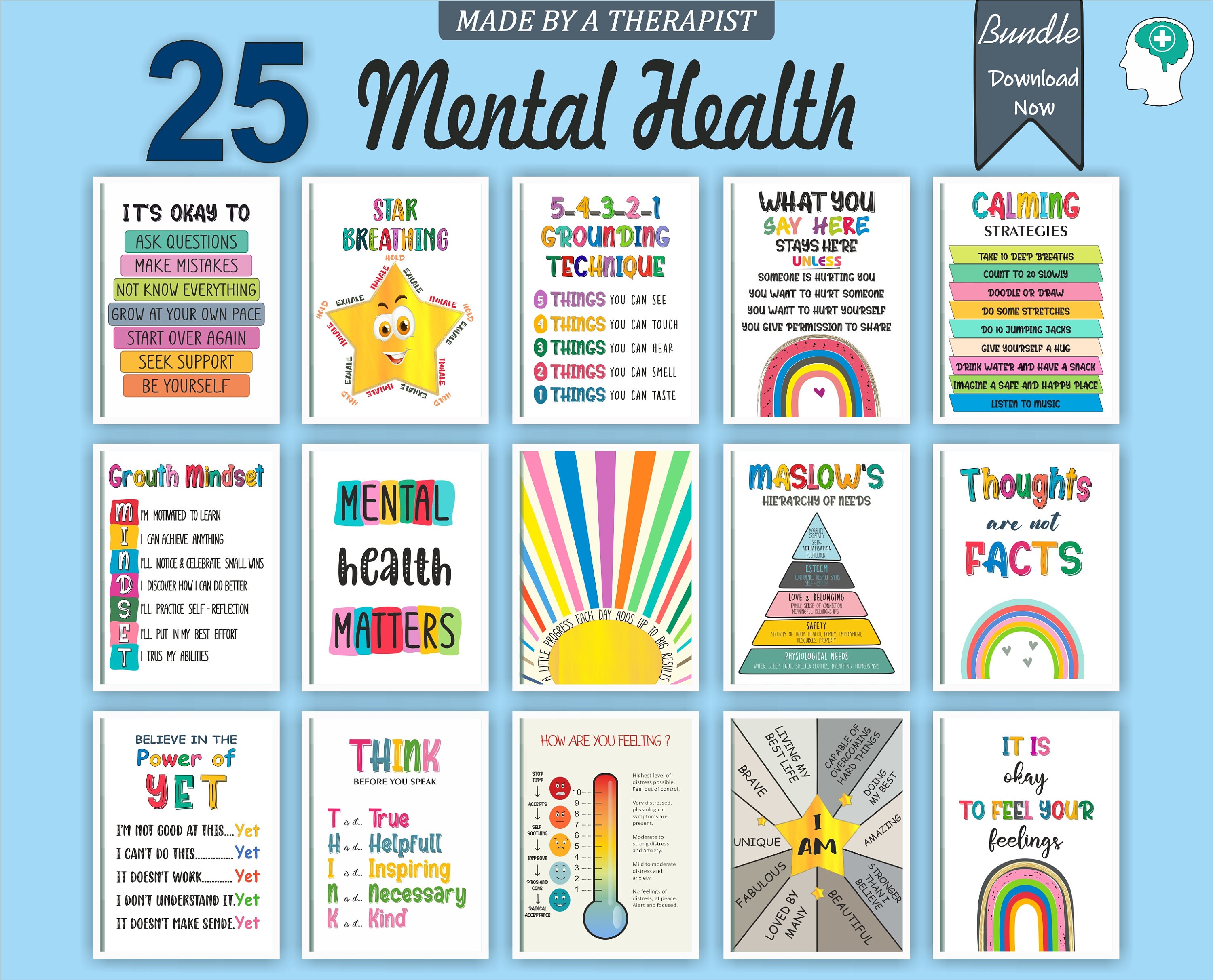 25 School Psychology Wall Art School Counselor Posters Calm - Etsy