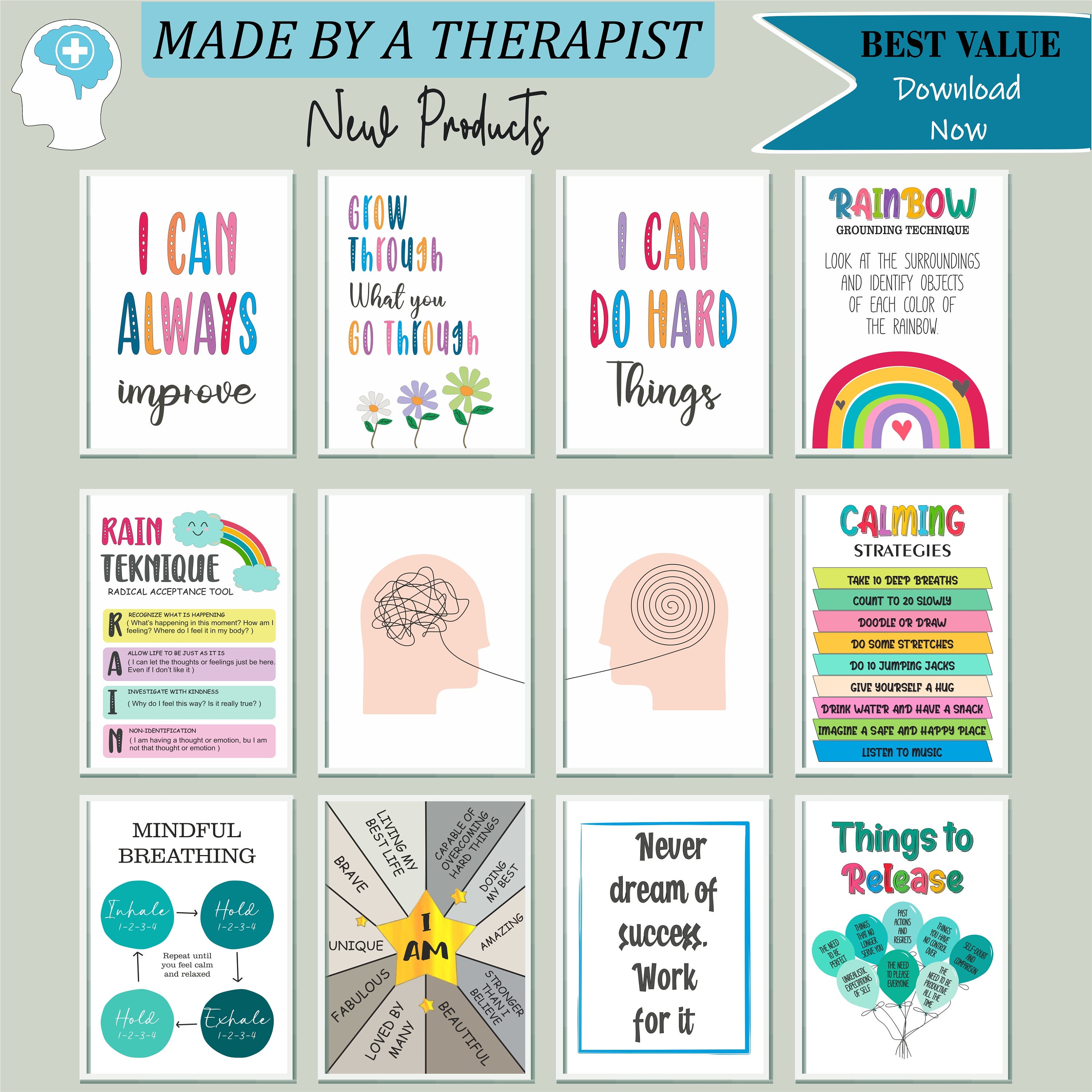 60 Classroom Decor School Counselor Posters CBT DBT School Psychology ...