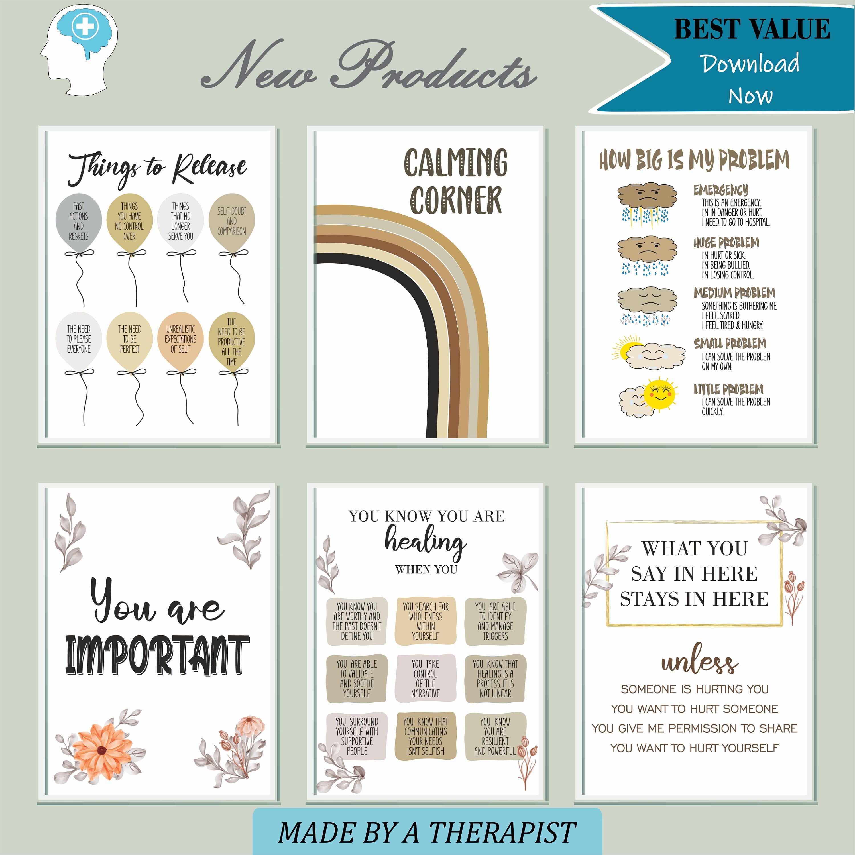 40 Boho Classroom Decor Bundle Therapy Office Decor Calming Down Corner ...