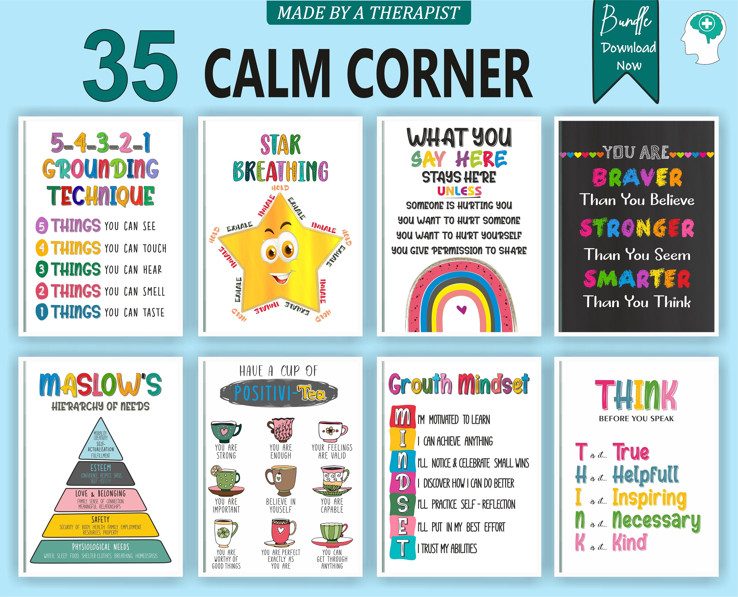 35 Calming Corner, Calm Corner Posters, Classroom Decor, Calm Down ...