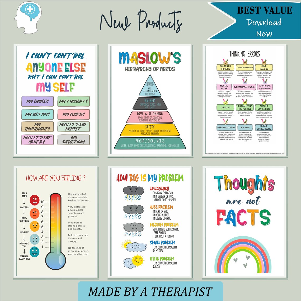 40 Educational Posters Printable Emotions Poster Health Room - Etsy