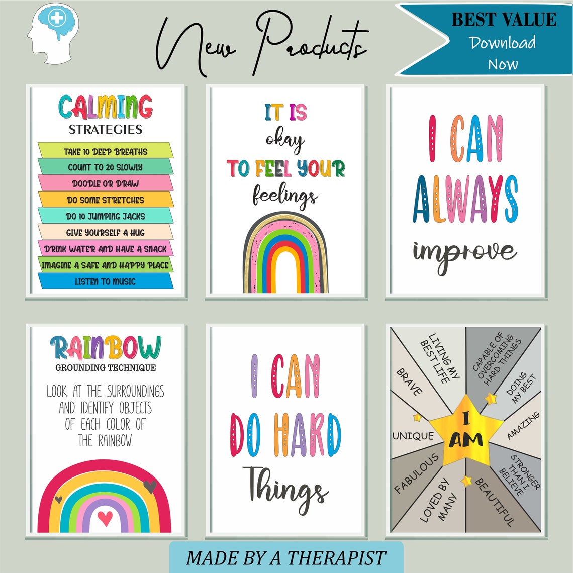 30 Calm Corner Sign CBT DBT Social Studies Classroom Decor - Etsy