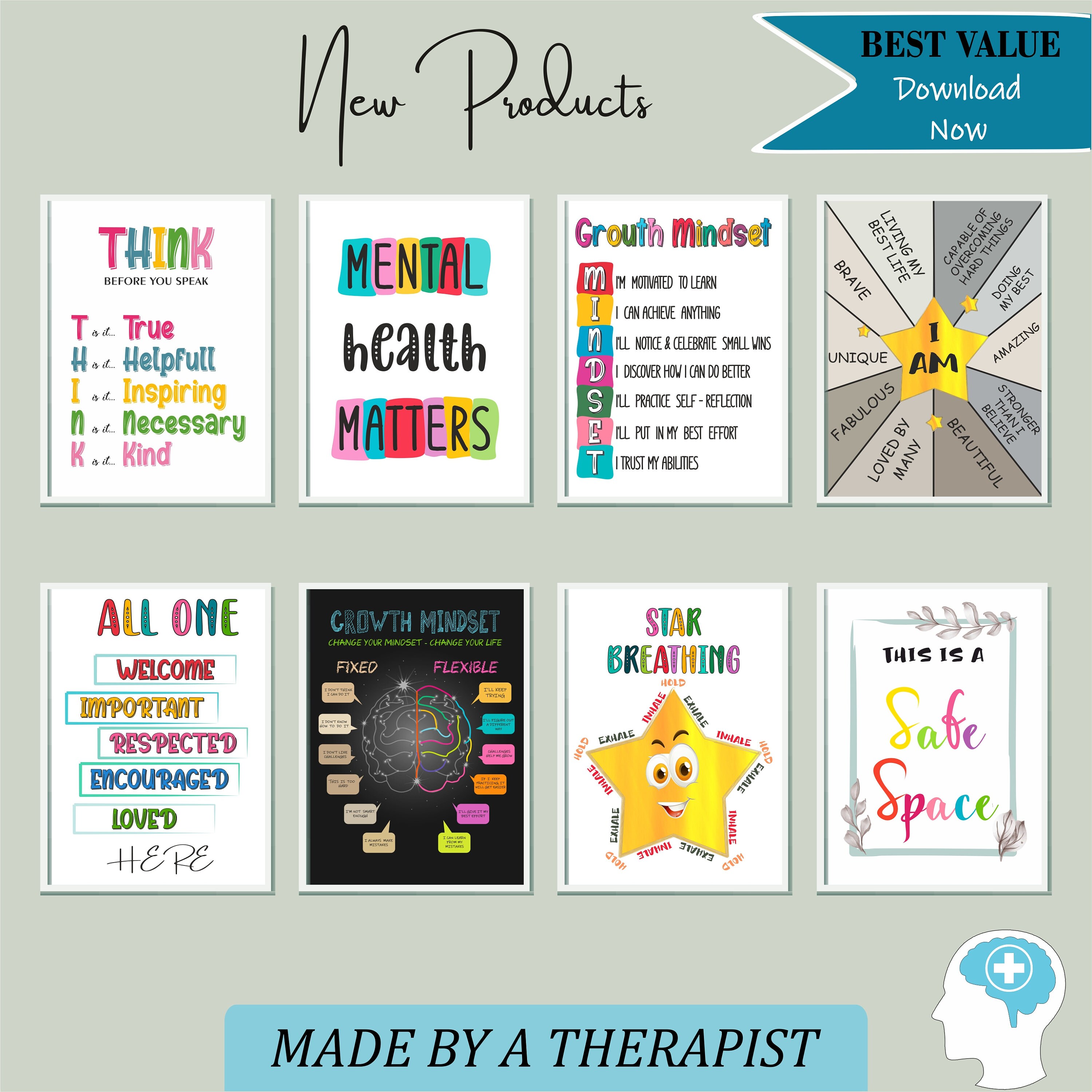 35 Calm Down Corner Toddler Classroom Decor School Counselor Posters ...