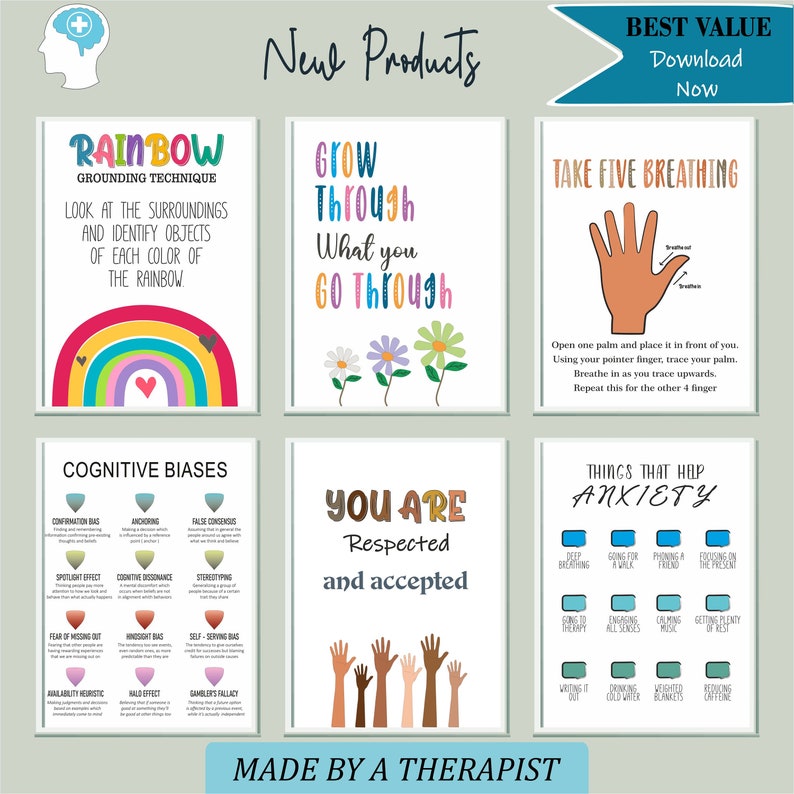 45 Calm Down Corner Calming Corner Posters Rainbow Breathing Self ...