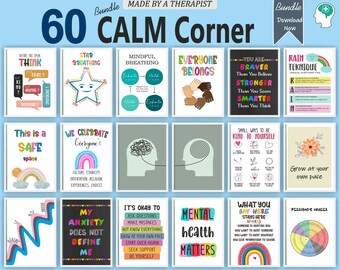 24 Calming Corner Classroom Retro Calm Down Printable Decor Wall Art ...