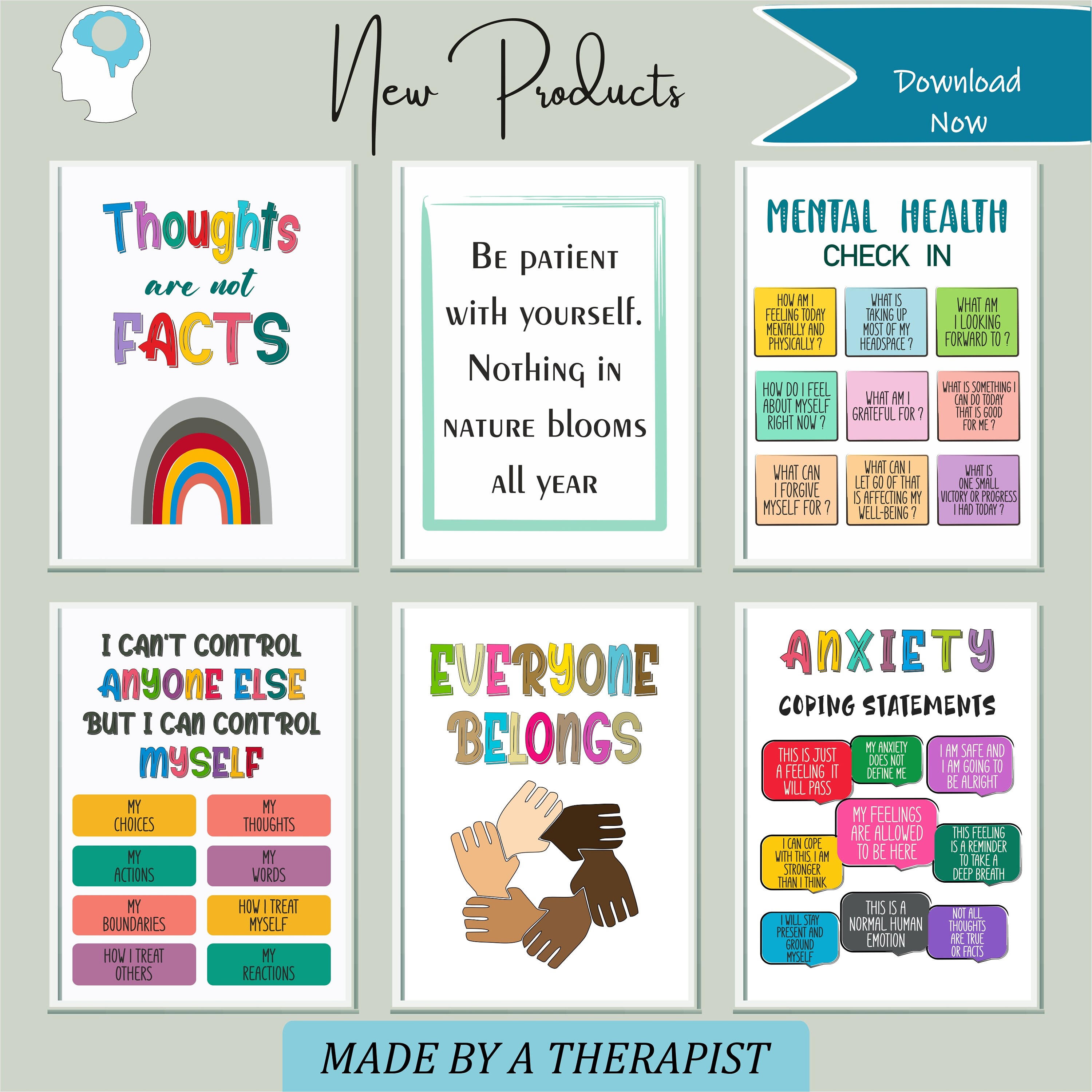 50 School Psychologist Wall Art Social Worker Office Decor Mental ...