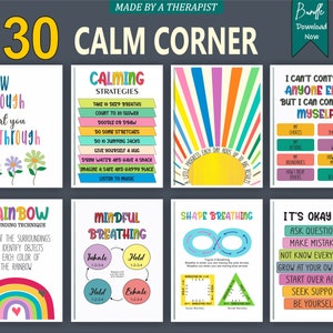 30 Calm Corner Printable School Counselor Posters Calming Corner ...