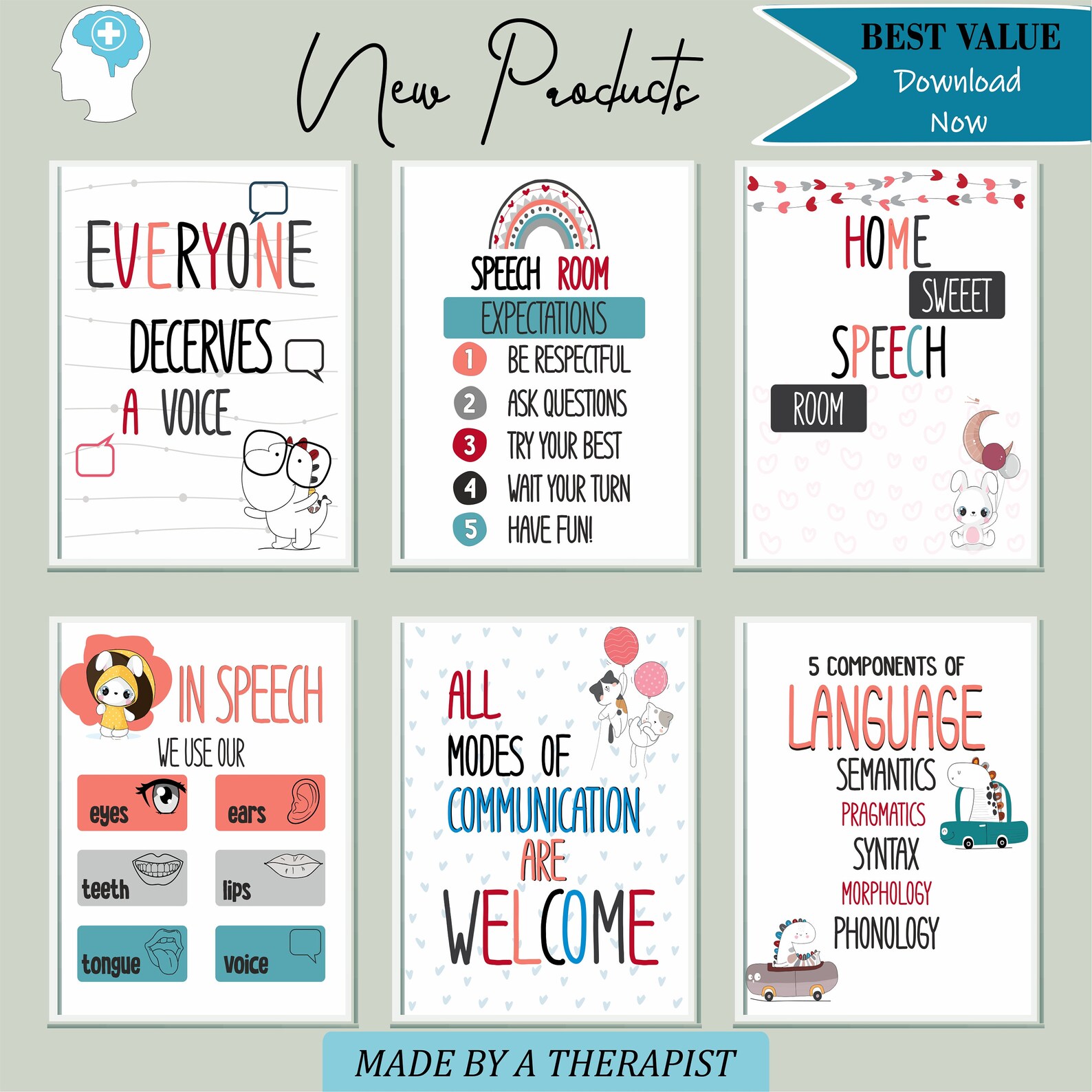 23 Speech Therapy SLP Office Decor Instant Download Speech Pathology ...