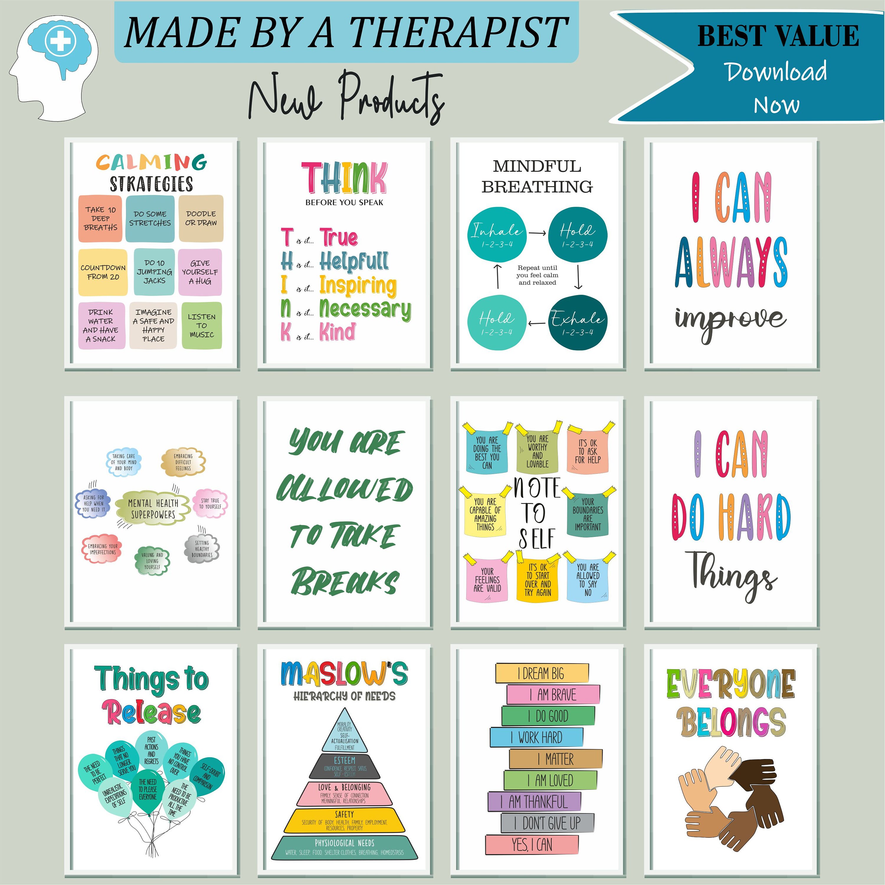 100 Calming Corner Posters School Counselor Posters Calm Corner ...