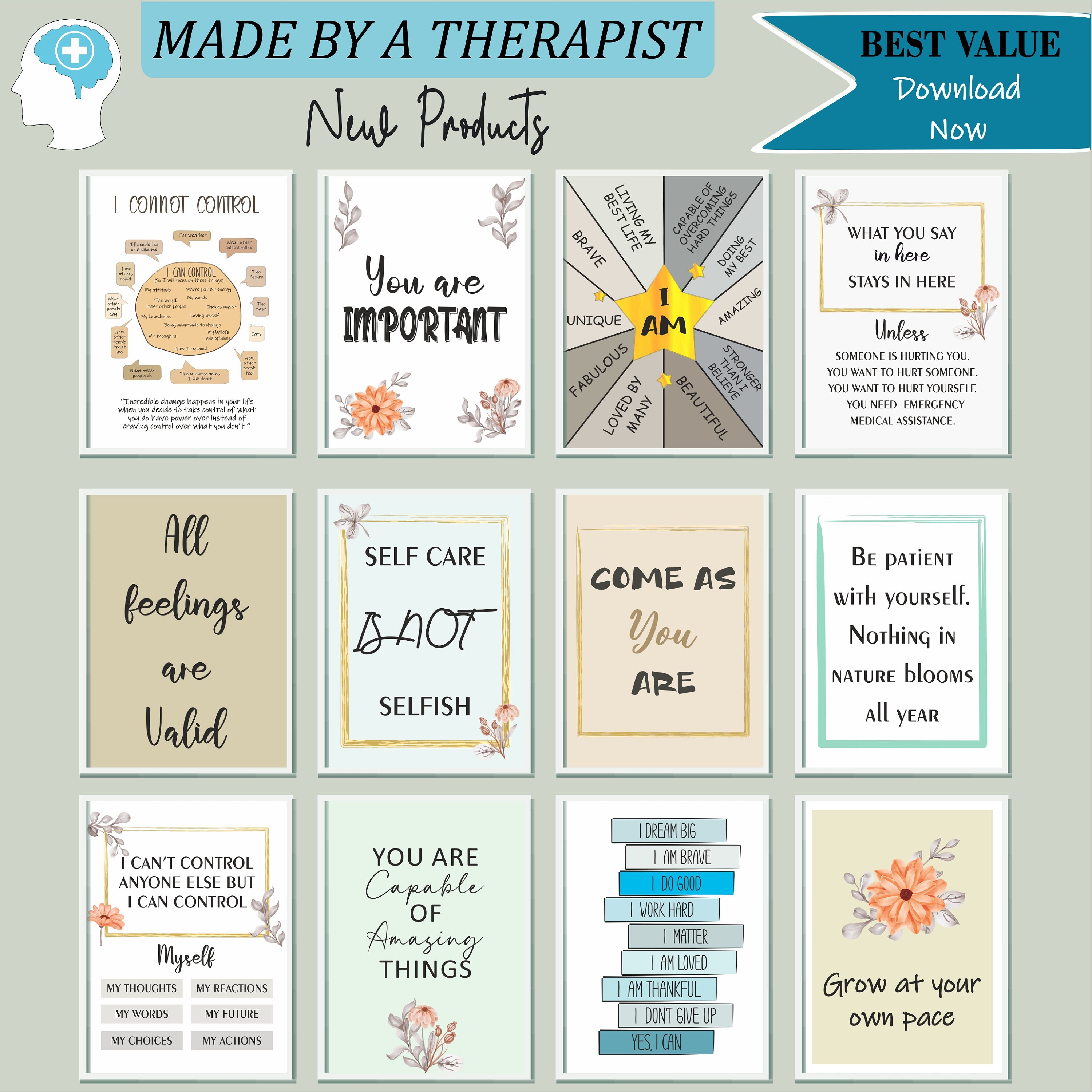 100 Calming Corner Posters School Counselor Posters Calm Corner ...