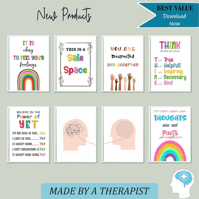 40 Mental Health Poster Classrom Decor School Counselor Door - Etsy