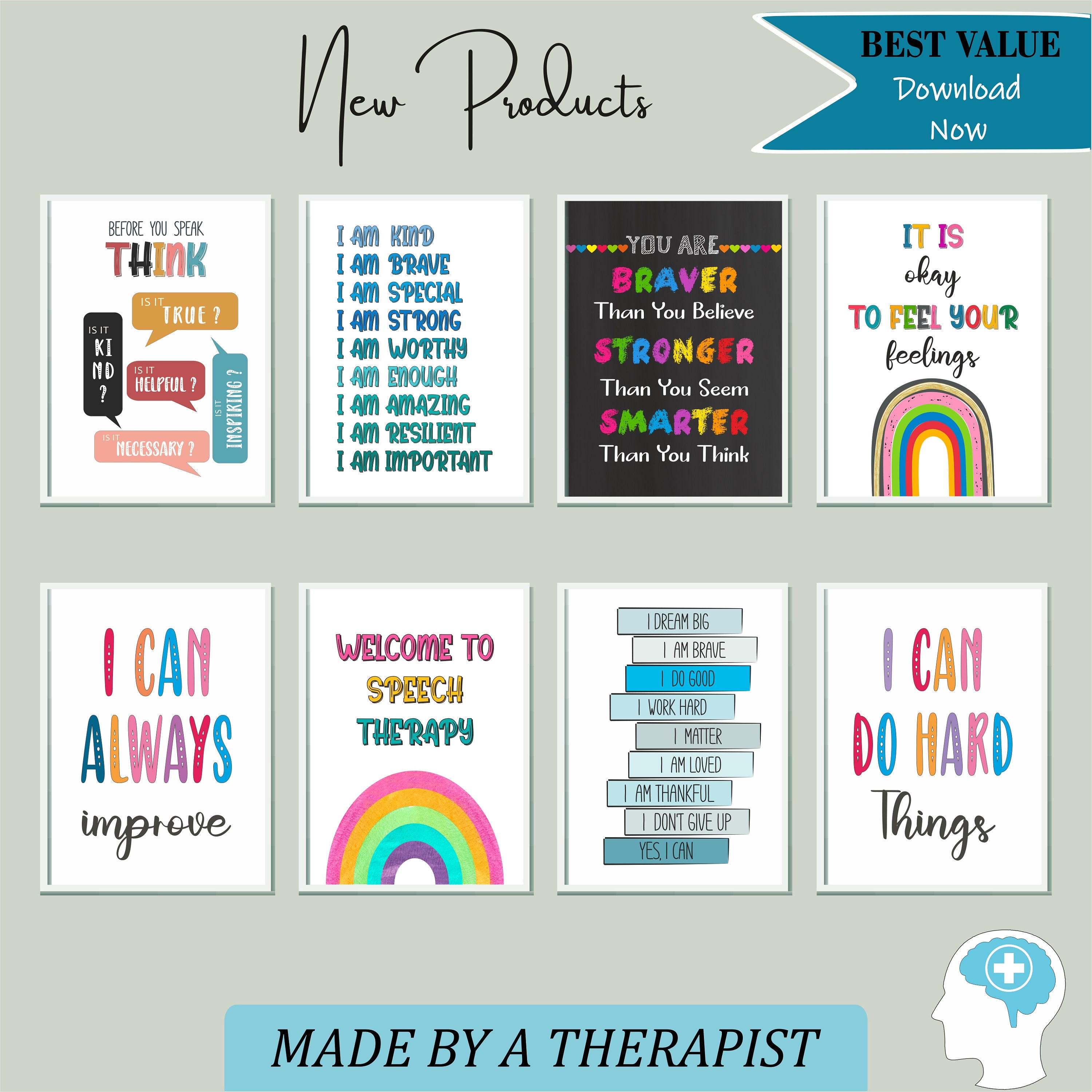 40 School Counselor Posters Calm Down Corner Toddler Calm Corner Sign ...