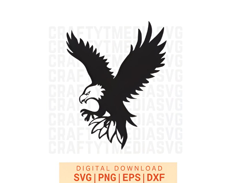 Flying Eagle Vector, SVG Silhouette Eagle American Eagle, Clipart Logo ...