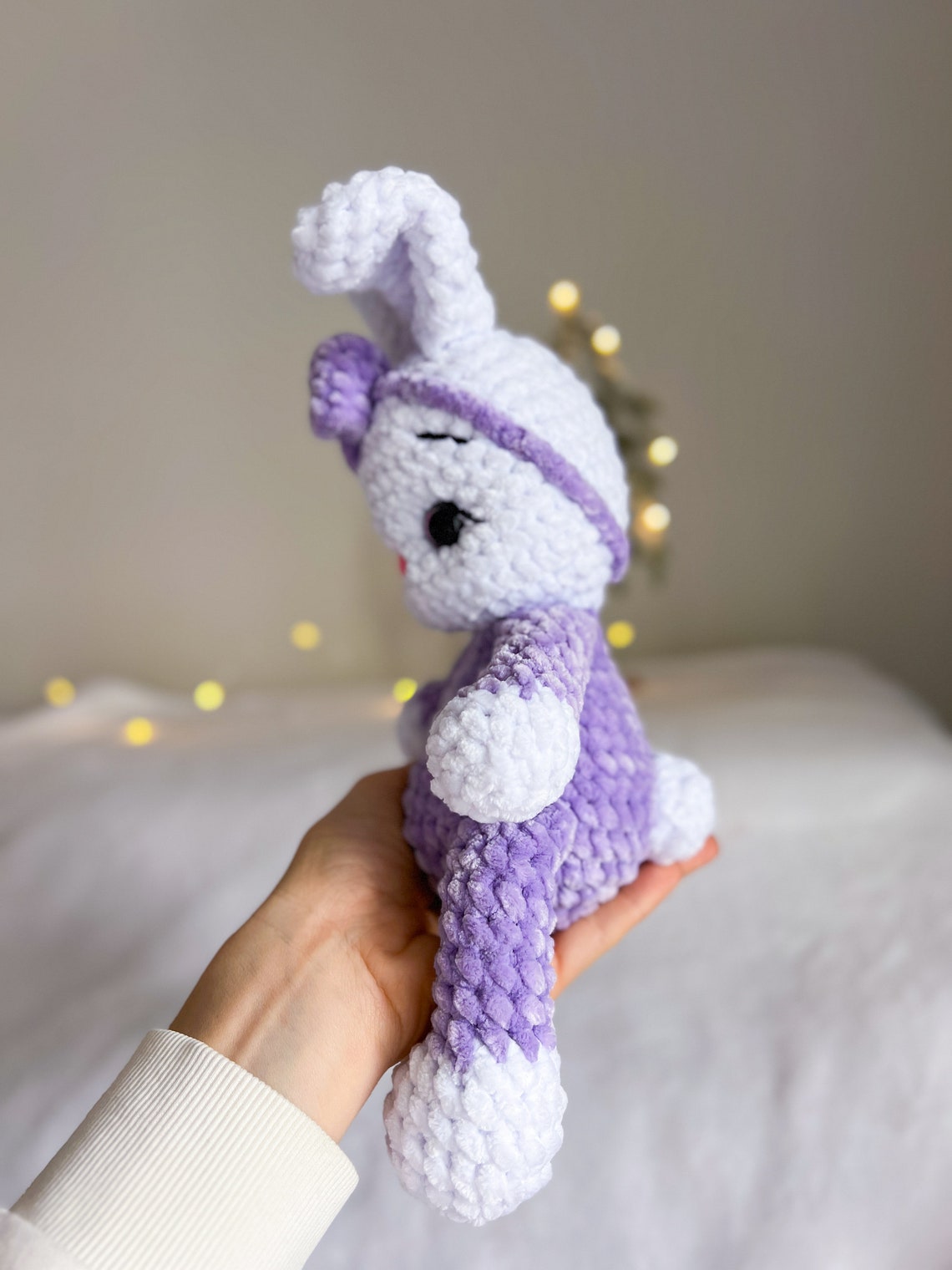 10" Crochet Bunny, Amigurumi Rabbit, Bunny Stuffed Toy, Stuffed Animals ...