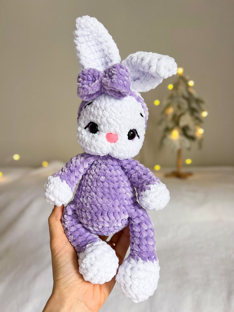 10" Crochet Bunny, Amigurumi Rabbit, Bunny Stuffed Toy, Stuffed Animals ...