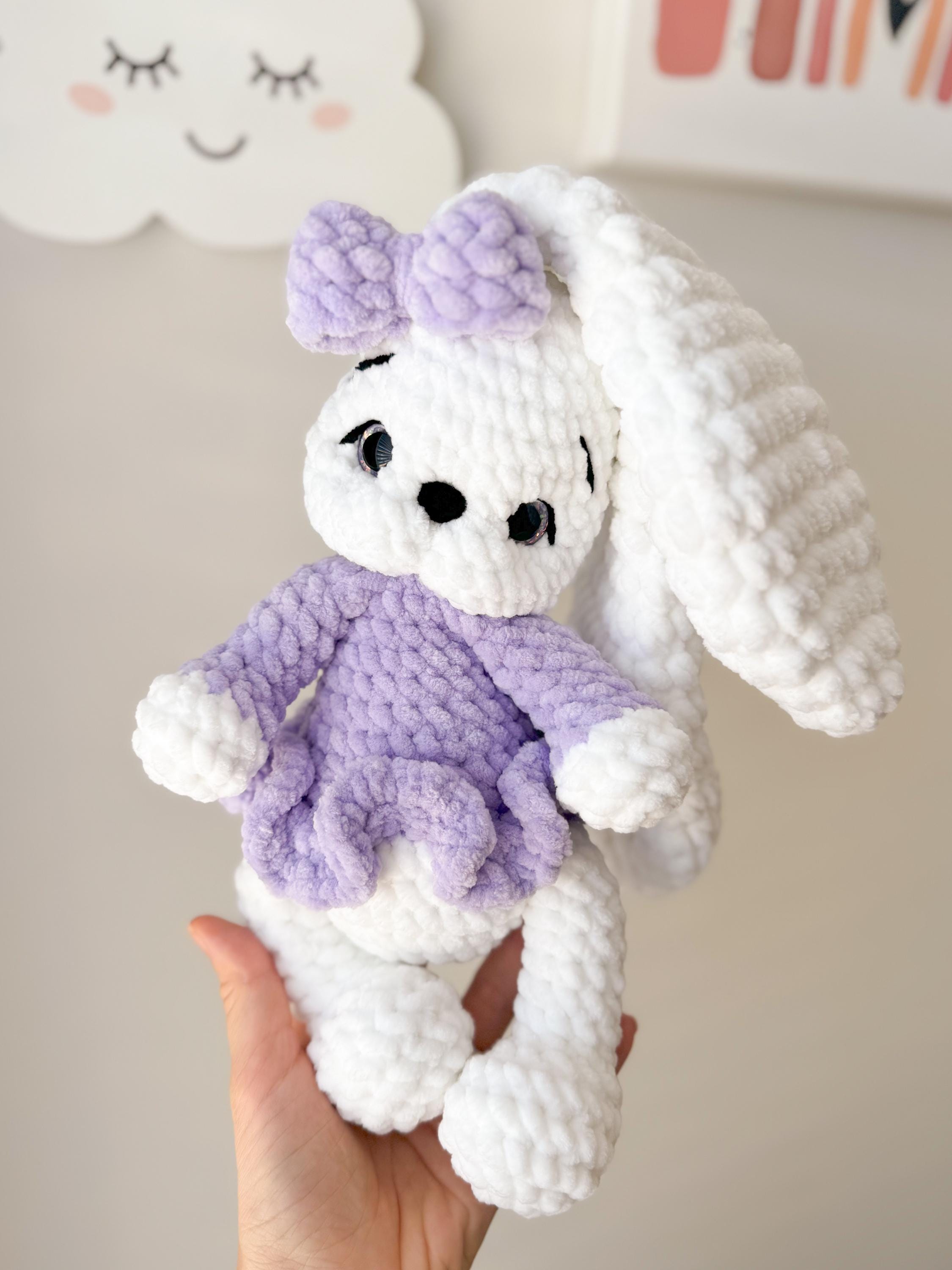 10" Crochet Bunny, Amigurumi Rabbit, Bunny Stuffed Toy, Stuffed Animals ...