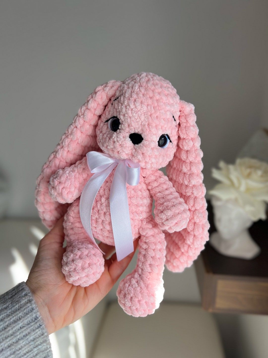 10" Crochet Bunny, Amigurumi Rabbit, Bunny Stuffed Toy, Stuffed Animals ...