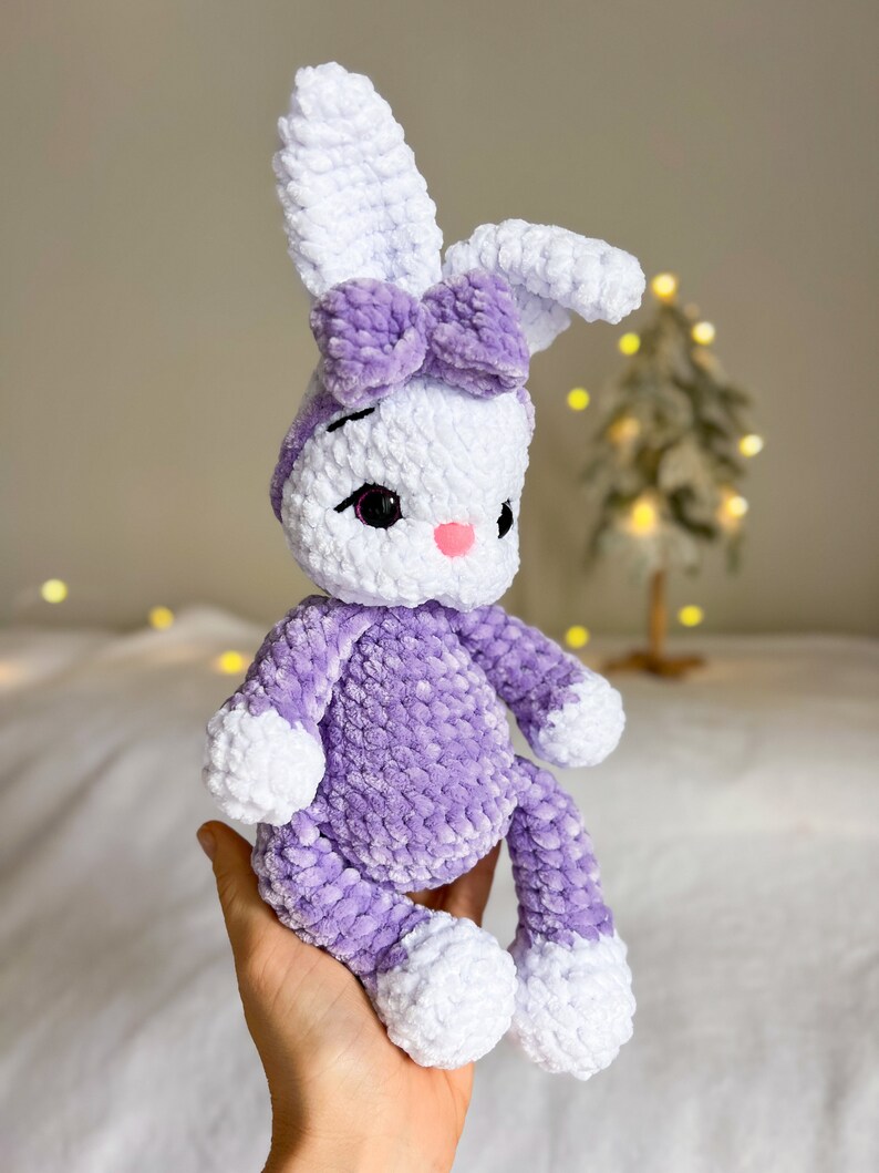 10" Crochet Bunny, Amigurumi Rabbit, Bunny Stuffed Toy, Stuffed Animals ...