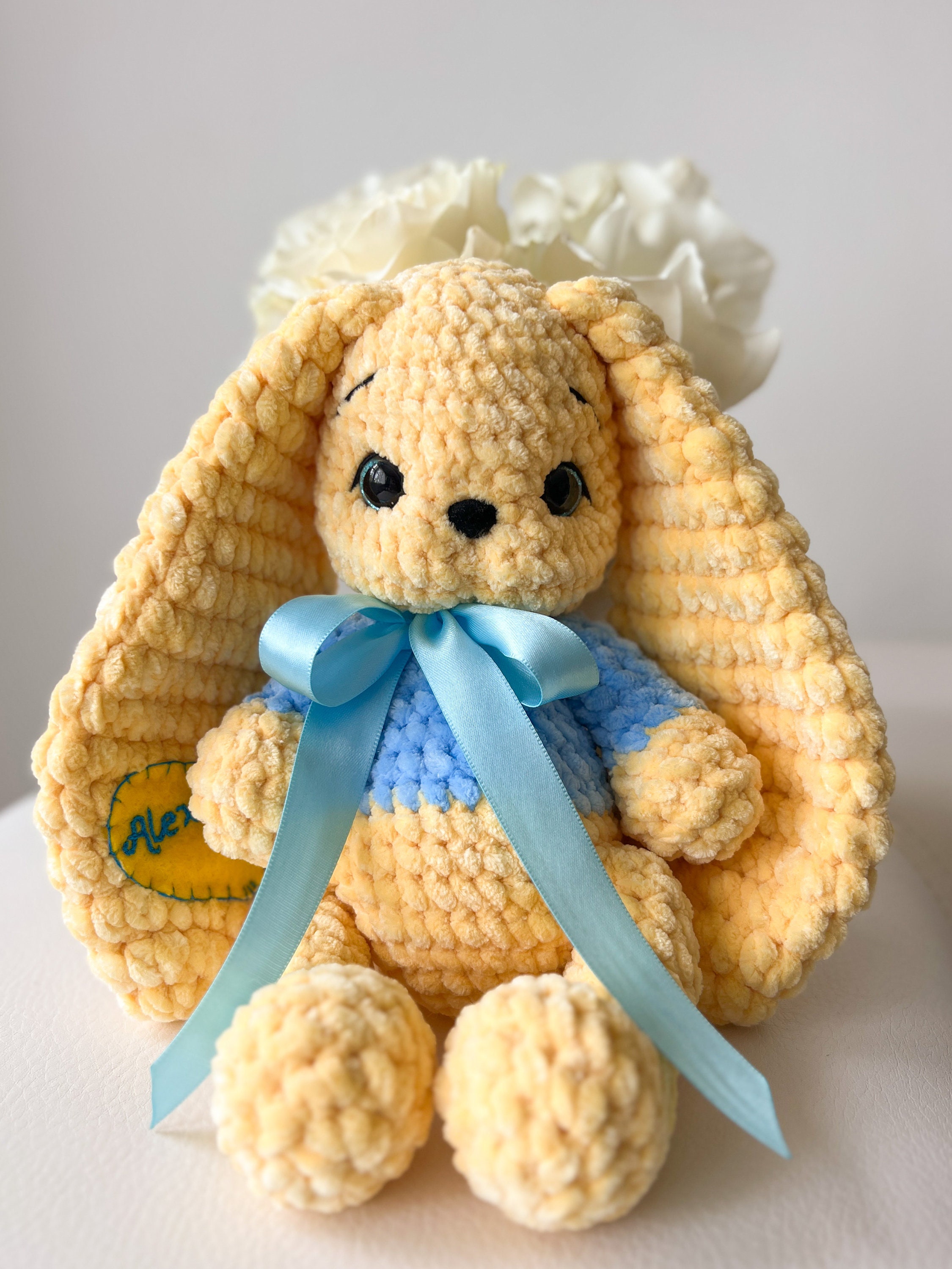10" Crochet Bunny, Amigurumi Rabbit, Bunny Stuffed Toy, Stuffed Animals ...